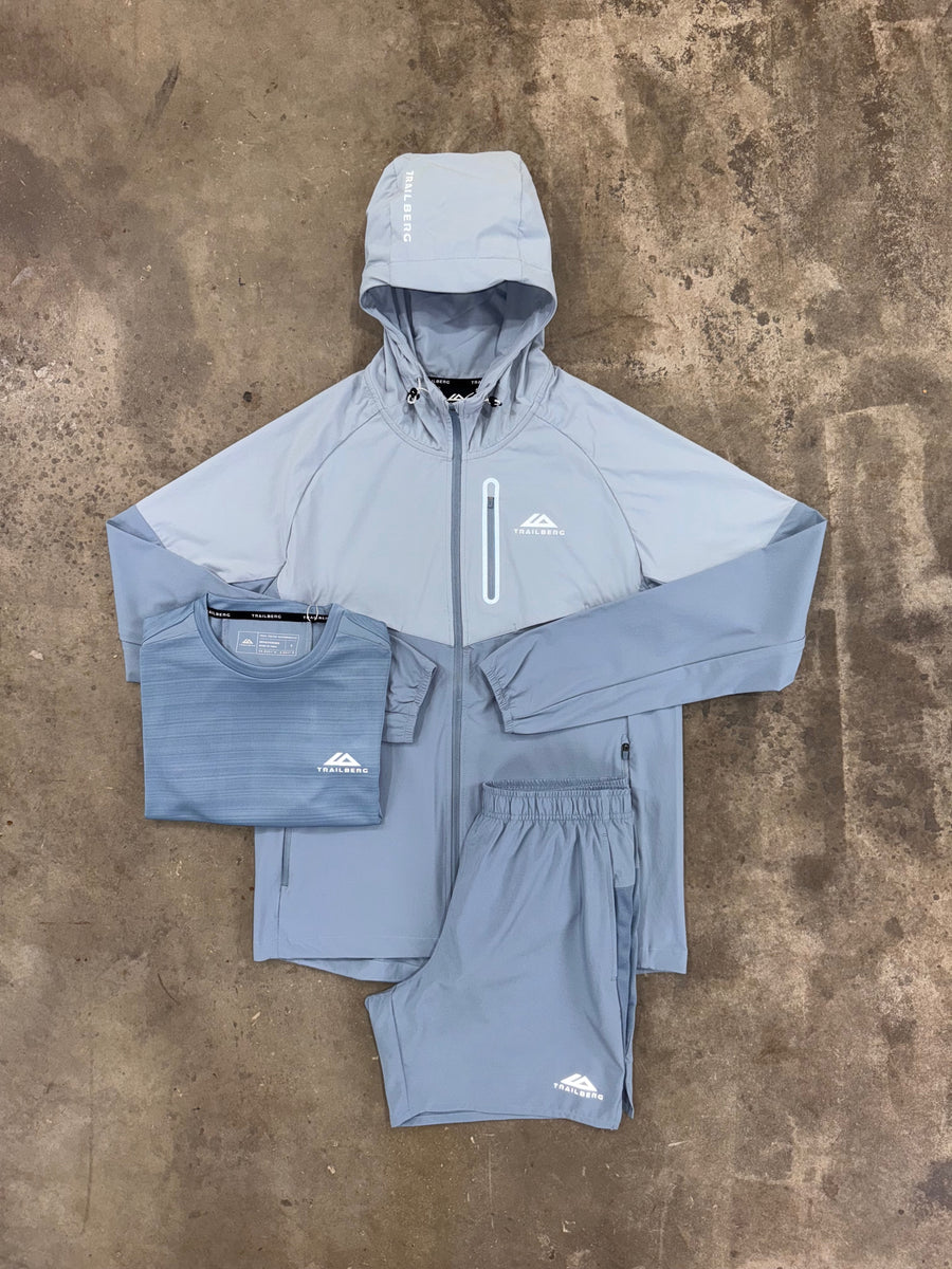 Trailberg Cloud SS25 Blue Fog 3 Piece Set - Jacket / T Shirt / Short ...